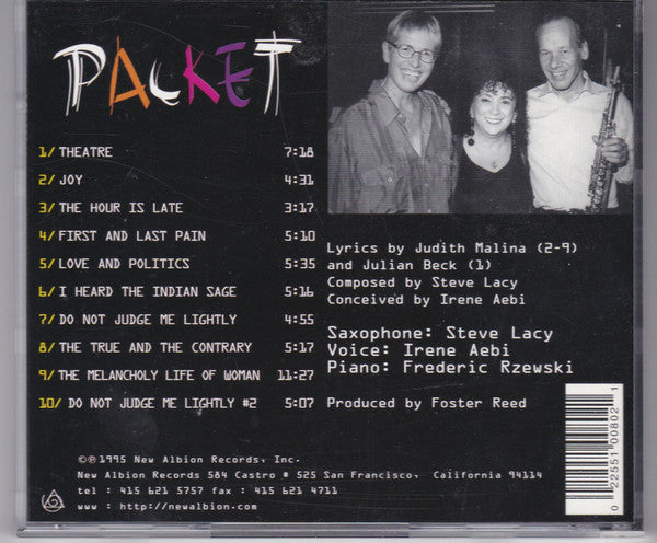 STEVE LACY - IRENE AEBI - FREDERIC RZEWSKI - PACKET - NEWALBION 80 CD ...