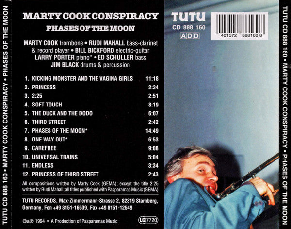 MARTY COOK - PHASES OF THE MOON - TUTU - 888160 - CD – CadNor LTD