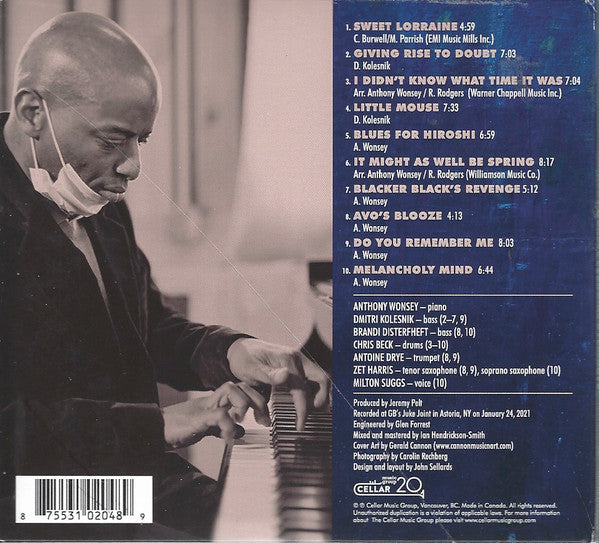 ANTHONY WONSEY - LORRAINES LULLABY - CELLARMUSIC - 12421 - CD – CadNor LTD