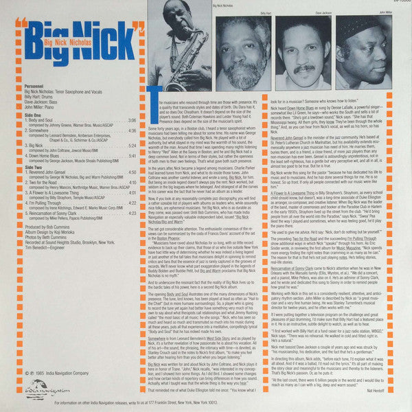 BIG NICK NICHOLAS - BIG NICK - INDIA NAVIGATION - 1066 - LP – CadNor LTD