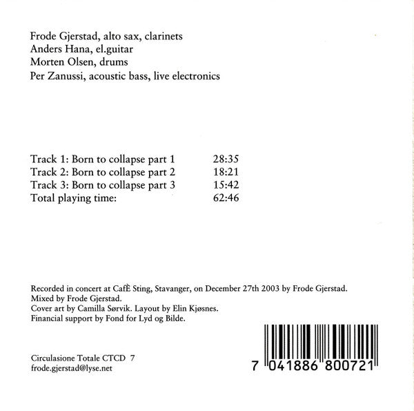 FRODE GJERSTAD - BORN TO COLLAPSE - CIRCULASIONE - 7 - CD – CadNor LTD